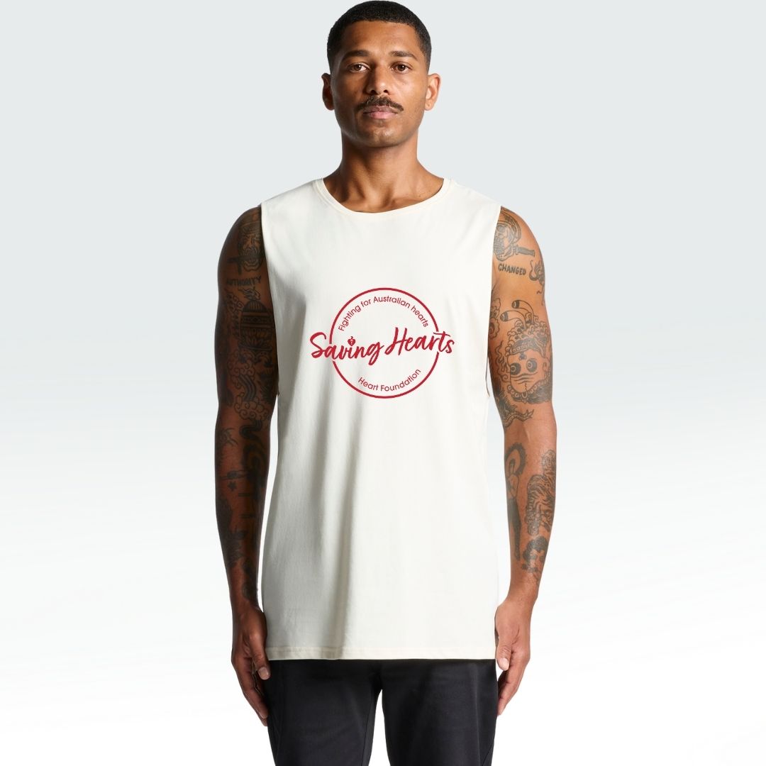 Saving hearts - men's tank – National Heart Foundation of Australia